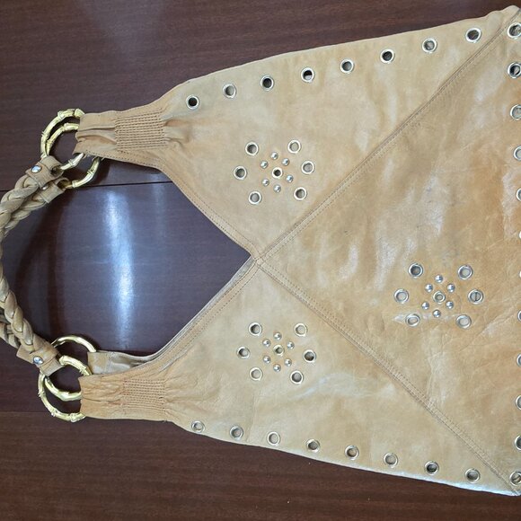 Bags | Cache Leather Hobo Bag | Poshmark